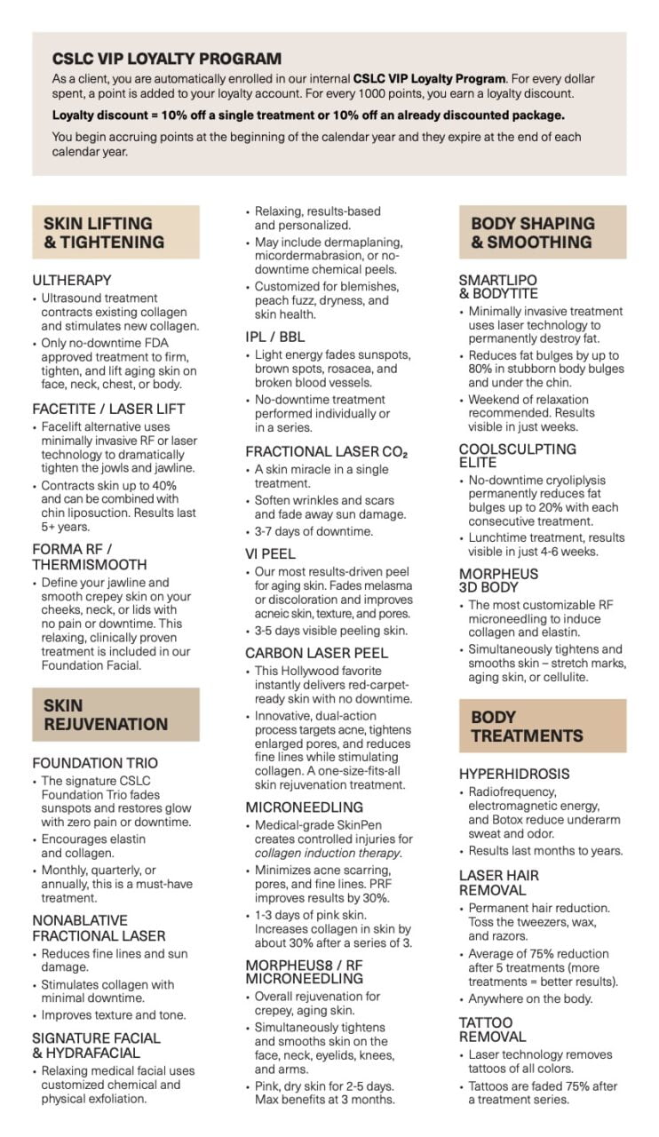 Loyalty Program | Cosmetic Skin & Laser Center