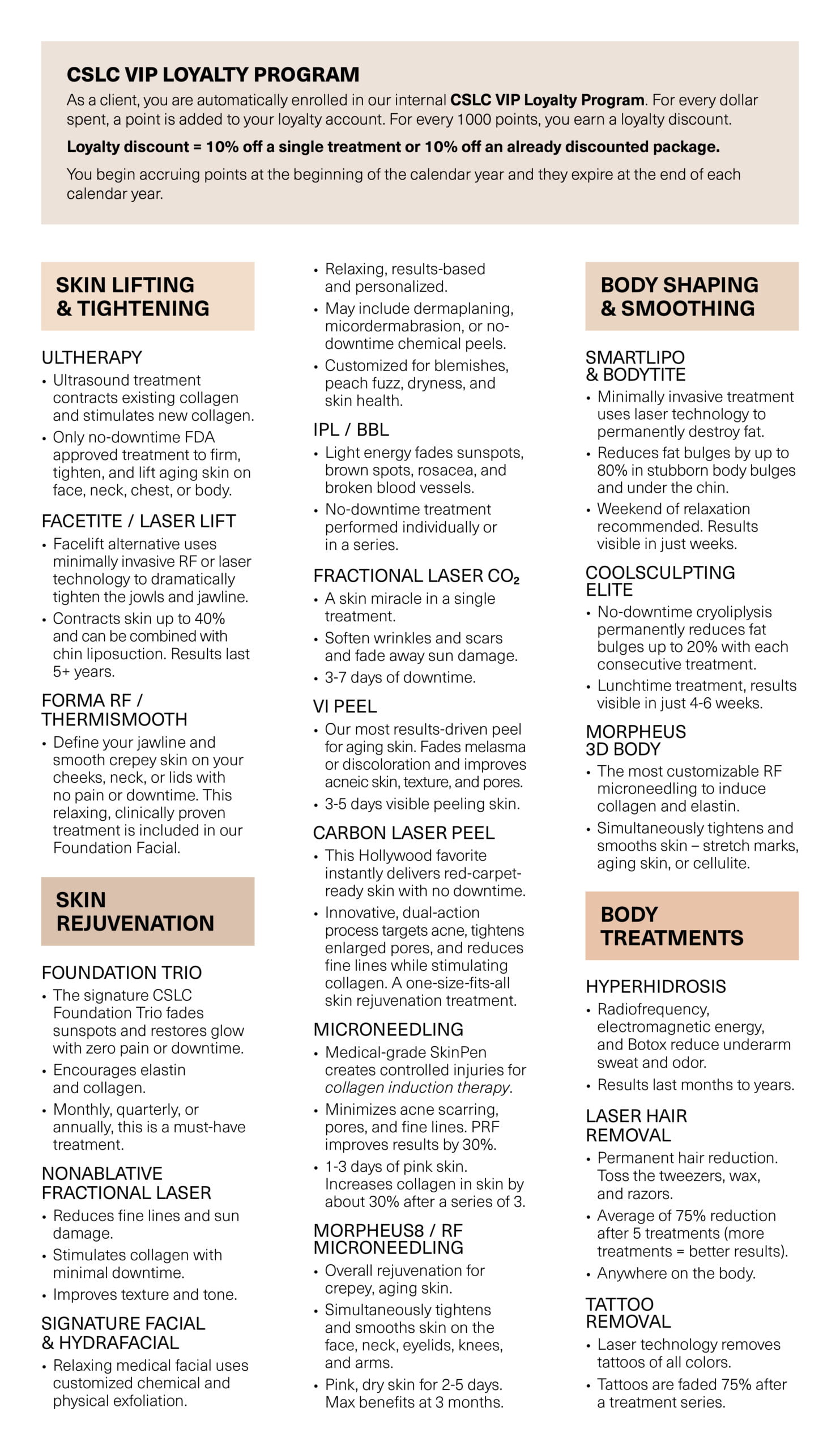 Loyalty Program | Cosmetic Skin & Laser Center